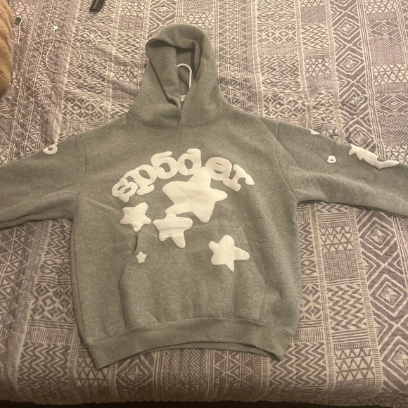 Sp5der | Sweaters | Sp5der Beluga Gray Hoodie | Poshmark